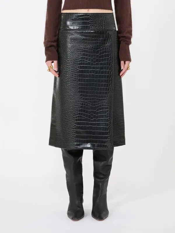Sportmax Aquile Embossed Midi Skirt