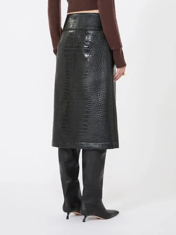 Sportmax Aquile Embossed Midi Skirt
