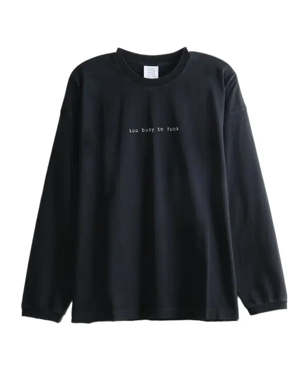 Vetements Slogan-print Long-sleeve T-shirt - Washed Black