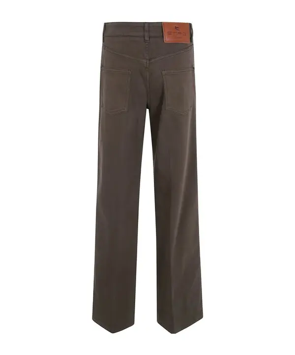 Etro Wide-leg Stretch-cotton Denim Jeans