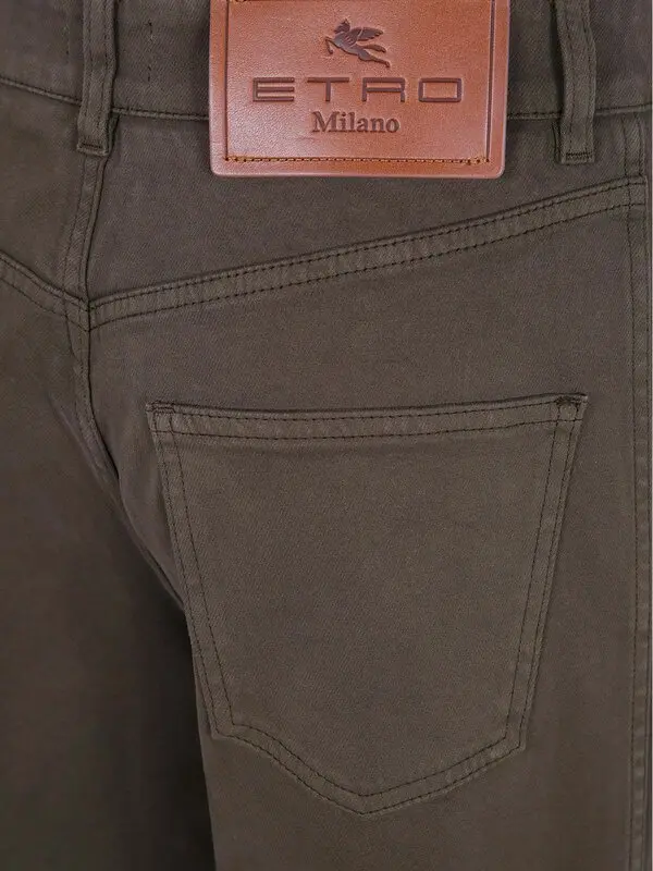 Etro Wide-leg Stretch-cotton Denim Jeans