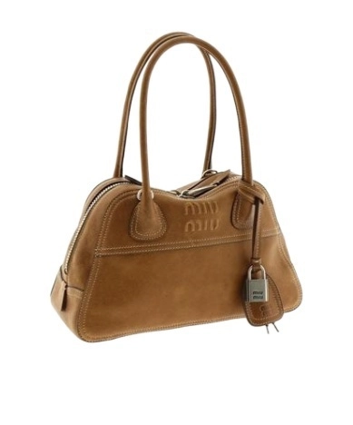 Miu Miu Vivant Nappa Leather Handbag - Brown