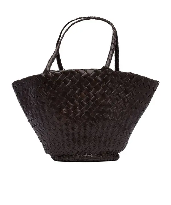 Dragon Diffusion Egola Woven Leather Bucket Tote Bag - Brown