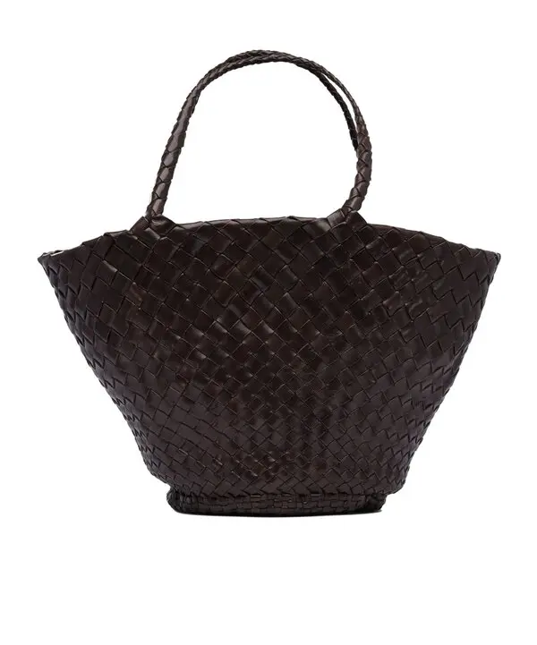 Dragon Diffusion Egola Woven Leather Bucket Tote Bag