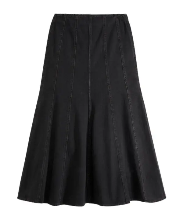 LEVI'S Seamed Flare Denim Skirt - Black