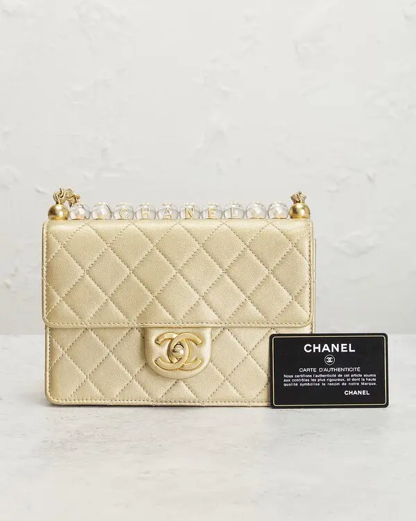 FWRD RENEW Chanel Goatskin Small Chic Pearls Flap Bag