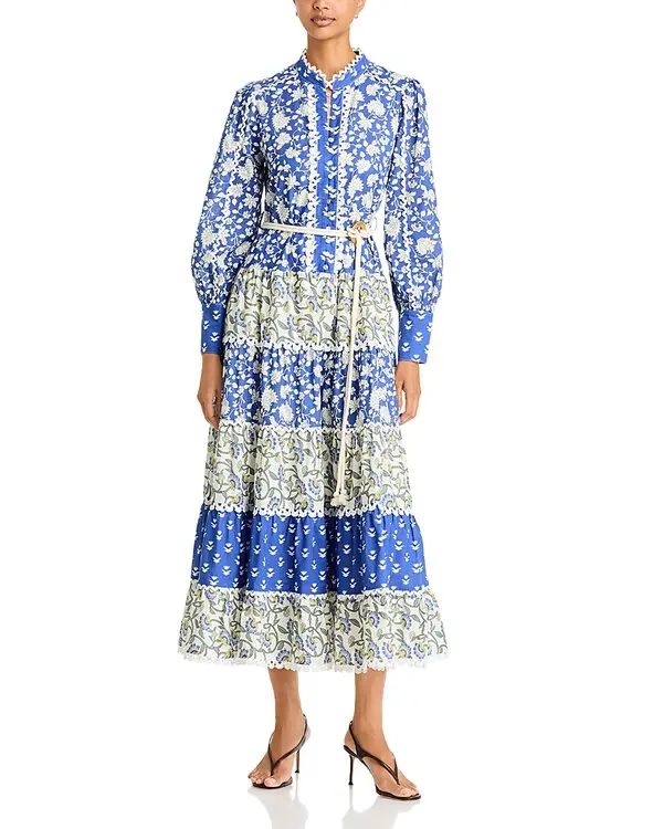 LAYERED WITH LOVE L'oire Cotton Mixed Print Maxi Dress
