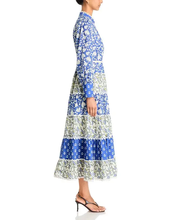 LAYERED WITH LOVE L'oire Cotton Mixed Print Maxi Dress