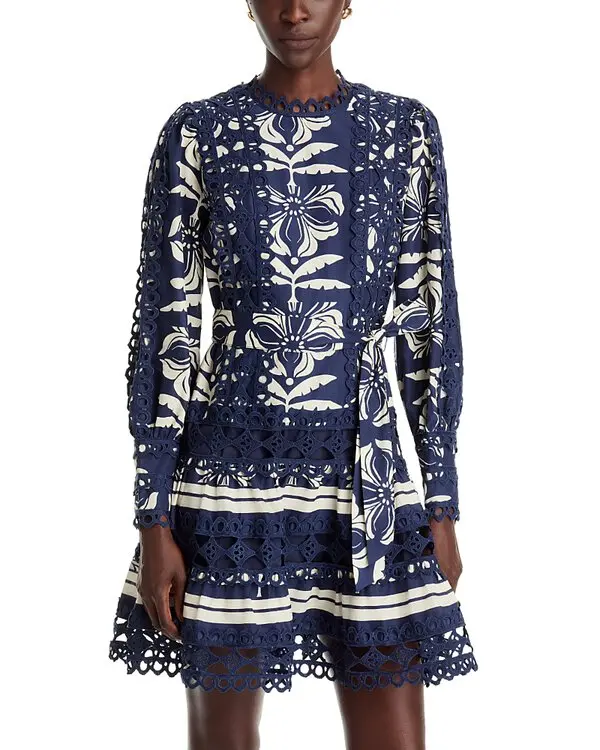 LAYERED WITH LOVE Linda Cotton Lace Trim Mini Dress