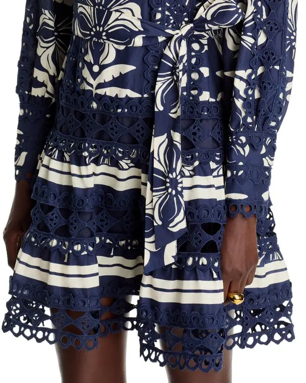 LAYERED WITH LOVE Linda Cotton Lace Trim Mini Dress