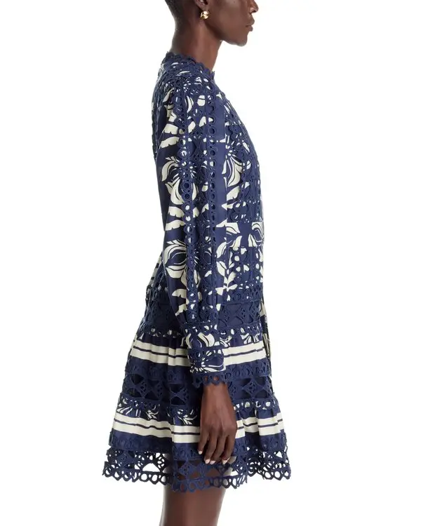 LAYERED WITH LOVE Linda Cotton Lace Trim Mini Dress