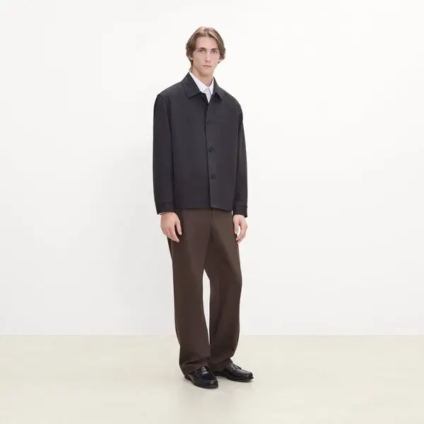 Theory Shirt Jacket In Knit Twill - Phantom Grey