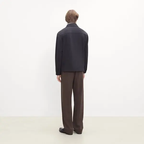 Theory Shirt Jacket In Knit Twill - Phantom Grey
