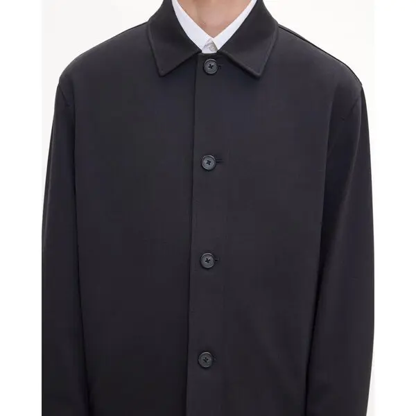 Theory Shirt Jacket In Knit Twill - Phantom Grey