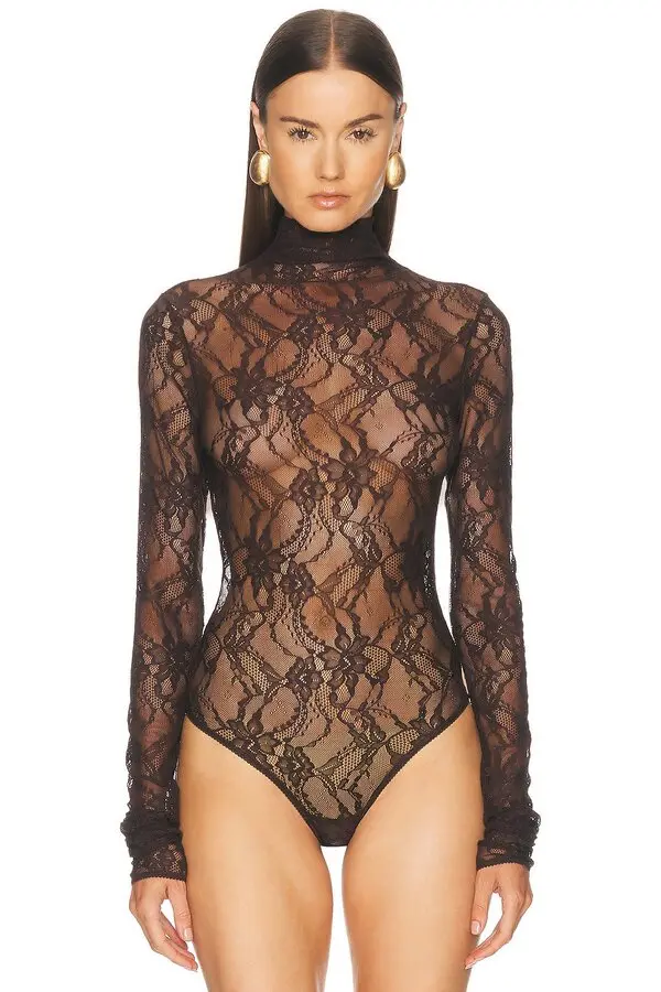 Andamane Ziggy Lace Turtleneck Bodysuit
