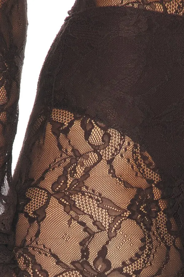 Andamane Loli Lace Capri Legging - Dark Brown