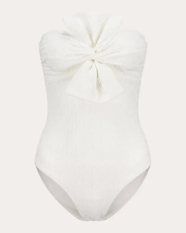 GIRLSMUSTHAVE Raquel Jacquard Bow Bandeau One-piece