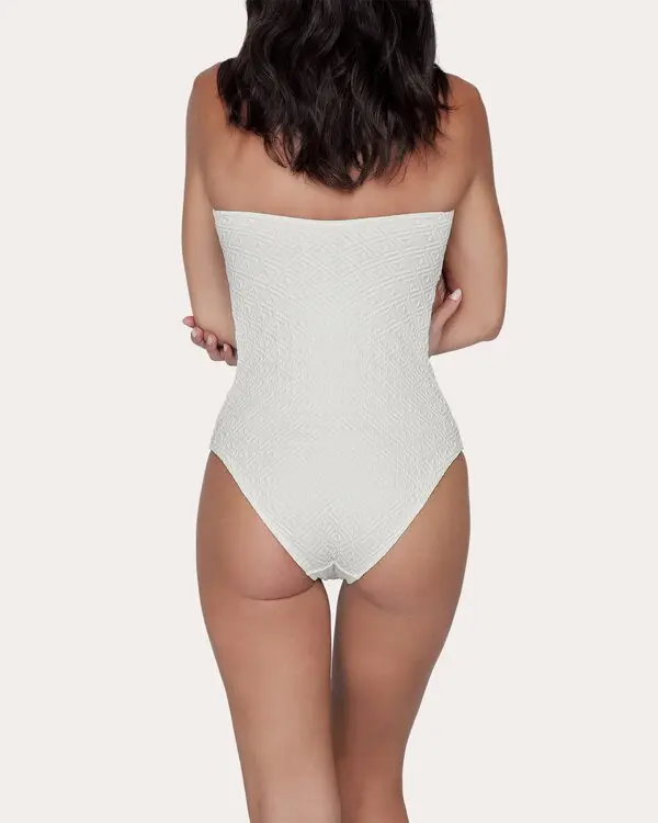 GIRLSMUSTHAVE Raquel Jacquard Bow Bandeau One-piece
