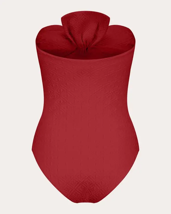 GIRLSMUSTHAVE Raquel Jacquard Bow Bandeau Swimsuit