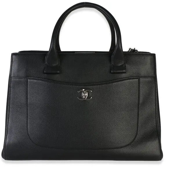 Chanel Grained Calfskin Neo Executive Shopper Tote - Black