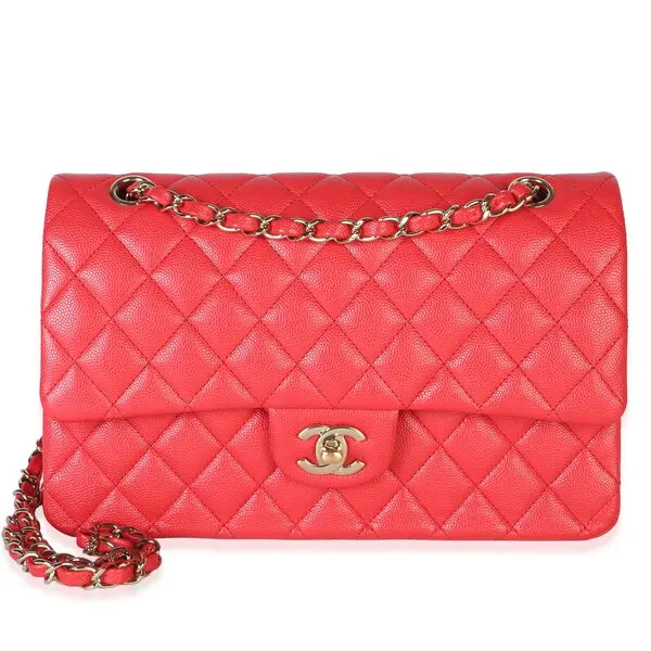Chanel Quilted Caviar Classic Double Flap Bag - Red
