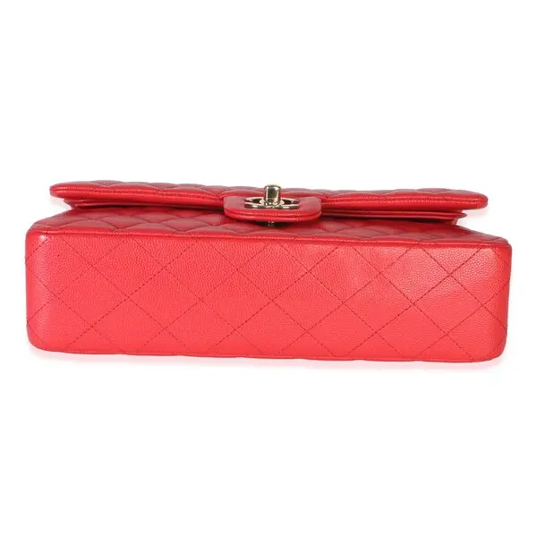 Chanel Quilted Caviar Classic Double Flap Bag - Red