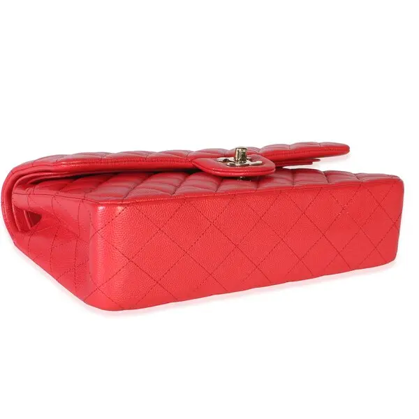 Chanel Quilted Caviar Classic Double Flap Bag - Red