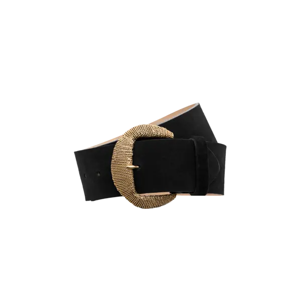 L'Agence Roden Suede Belt - Black Suede