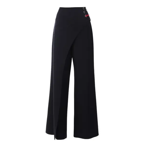 LUNA FASHION HOUSE Navy Wide Leg Pants, Greta - Blue