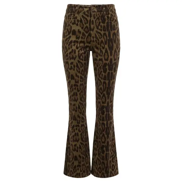 TRAFFIC PEOPLE Bet Lynch Lives Leopard Print Staunch Flared Trousers - Brown