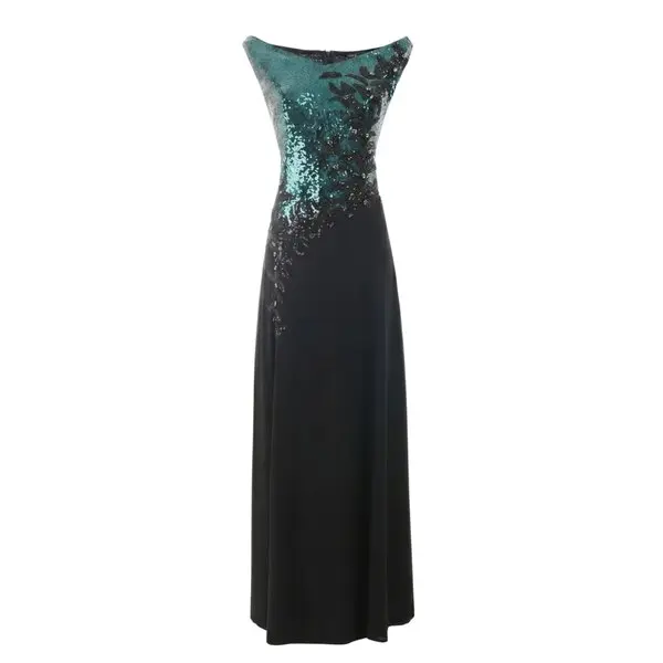 LUNA FASHION HOUSE Greta Sequin Maxi Dress - Green/black