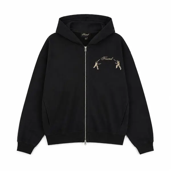 NOEND Embroidered Zip Hoodie