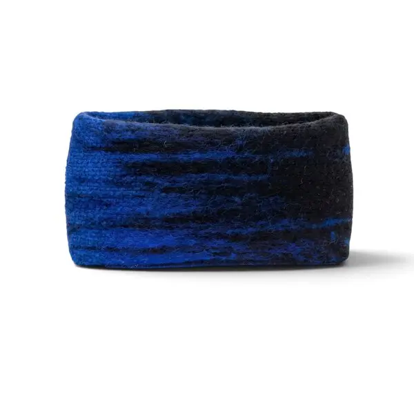 C. GRASSI Black / Blue Small Bolster Clutch – Style 004 Black & Ultramarine Blue Bouclé With Hand-felted Merino - Black/blue
