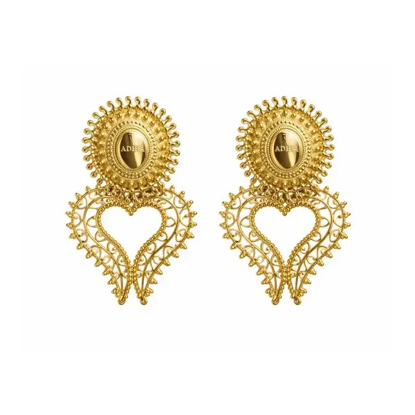 ADIBA Heart Drop Earrings - Gold