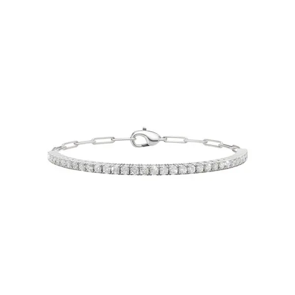 AYA FINE JEWELRY Nova Round Cut Lab Created Diamond Tennis Bracelet In Gold - White