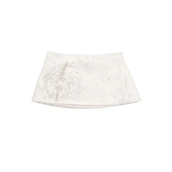 ALAS Neutrals Full Bloom Layering Skirt In Ivory