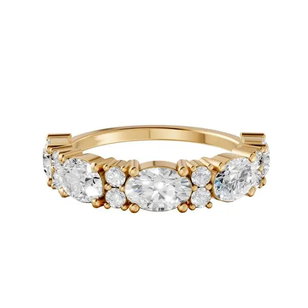 AYA FINE JEWELRY Elara Oval And Round Cut Lab-created Diamond Ring In Gold - Yellow