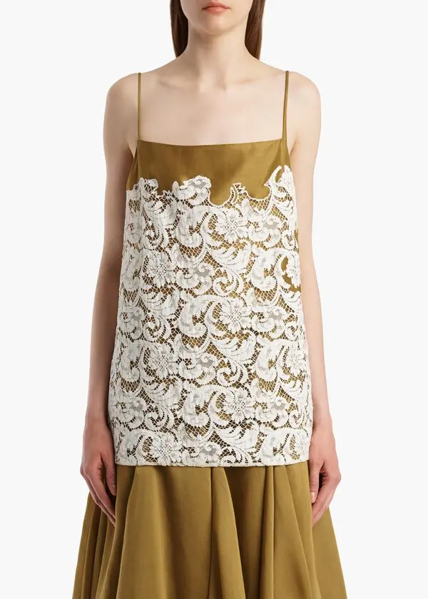 Khaite Neema Lace Panel Top