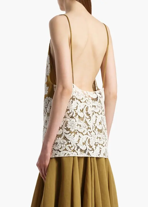 Khaite Neema Lace Panel Top