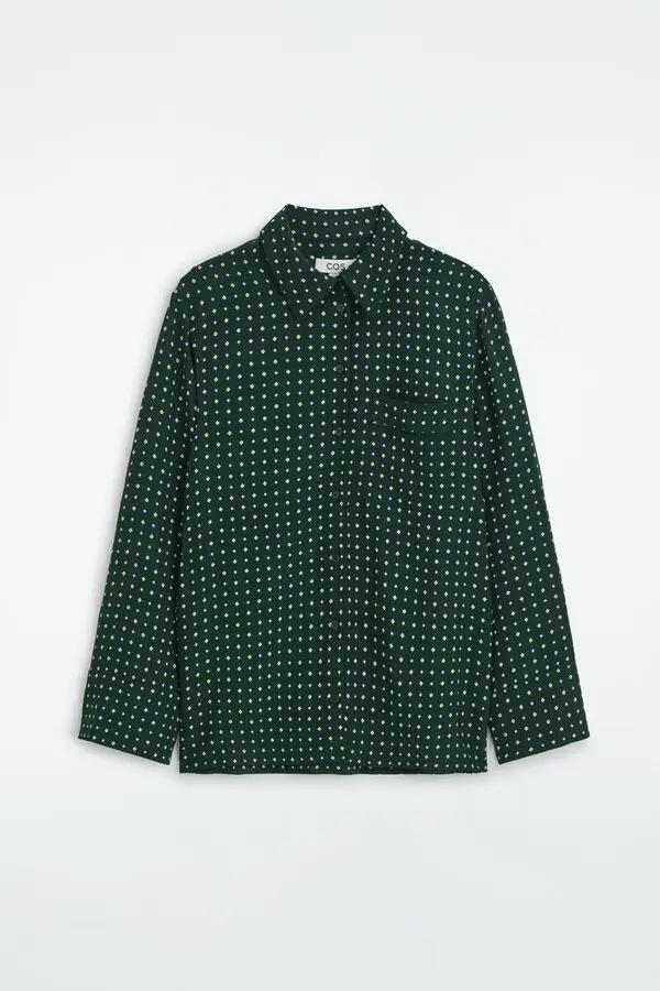 Cos Geometric-print Shirt - Green