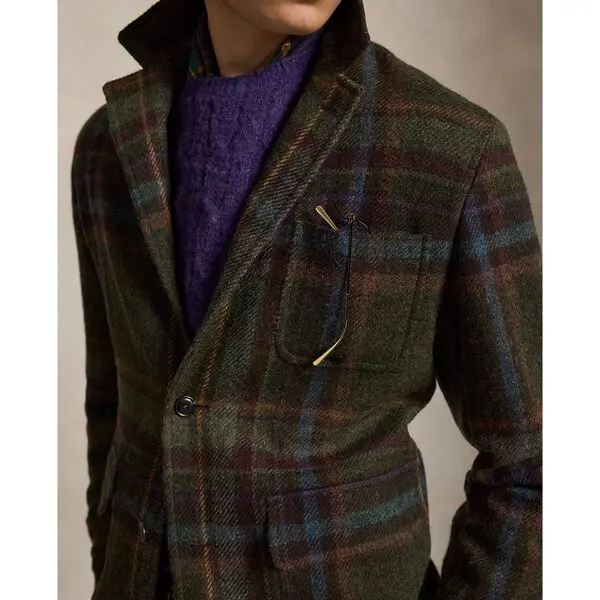 Ralph Lauren Tailored Fit Plaid Tweed Sport Coat