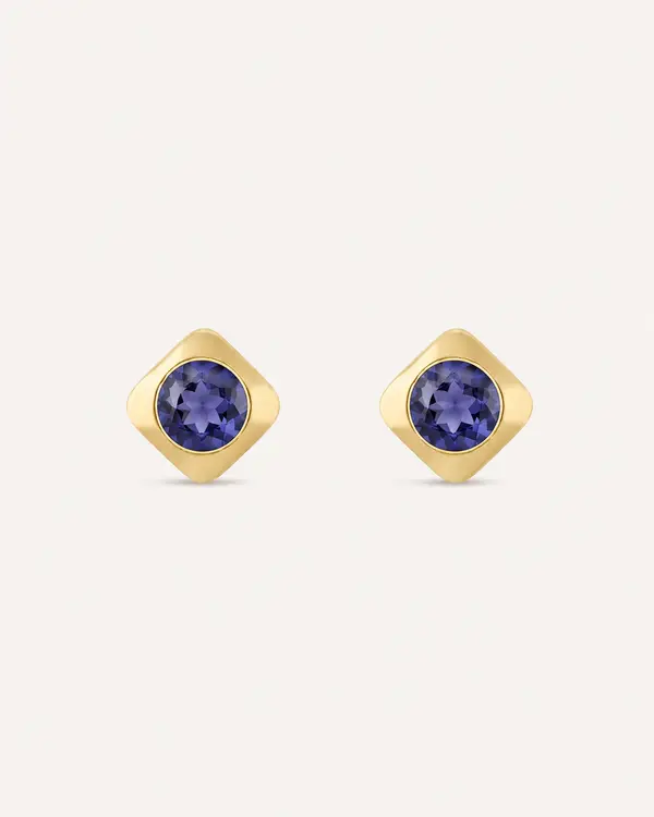 SOPHIE BLAKE Deco Studs Earrings With Lolite - Gold