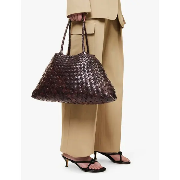 Dragon Diffusion Santa Croce Leather Basket Bag - Dark Brown