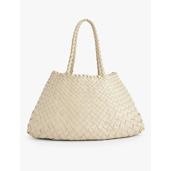 Dragon Diffusion Santa Croce Leather Top-handle Basket Bag - Pearl