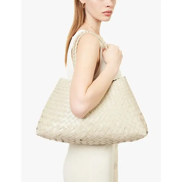 Dragon Diffusion Santa Croce Leather Top-handle Basket Bag - Pearl