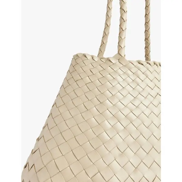 Dragon Diffusion Santa Croce Leather Top-handle Basket Bag - Pearl