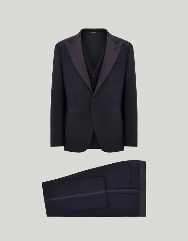 Canali Travel Navy Cashmere Modern-fit Tuxedo - Blue
