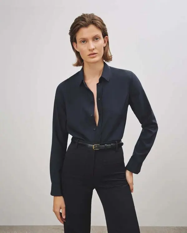 NILI LOTAN Gaia Silk Shirt - White