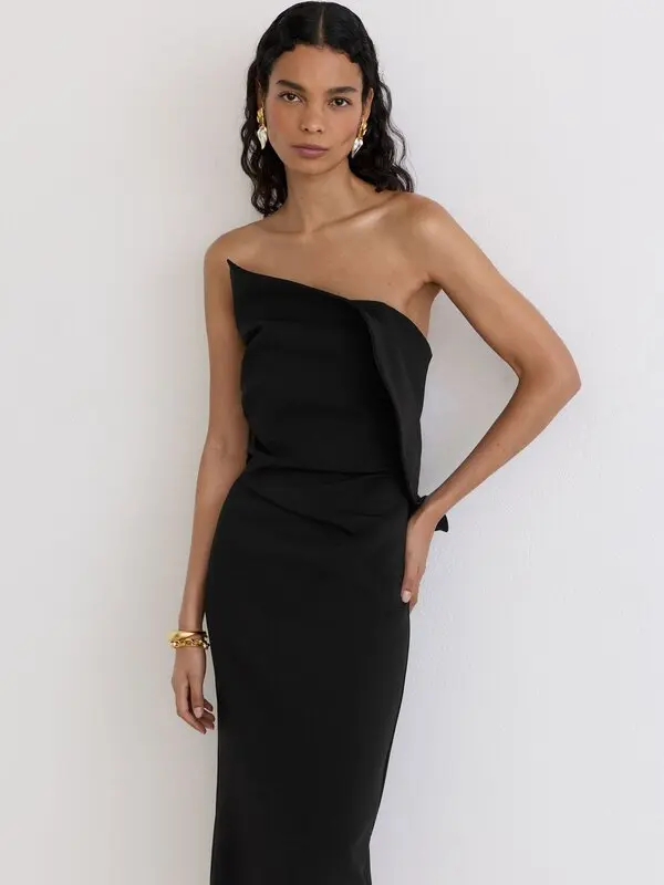 REISS Dasha Strapless Midi Dress