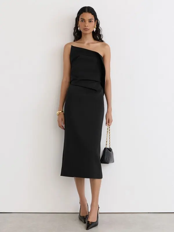 REISS Dasha Strapless Midi Dress